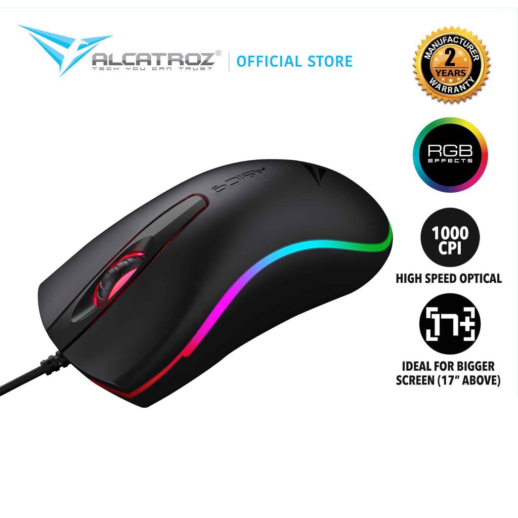 Alcatroz Asic 9 RGB Hi-Definition USB Wired Mouse (2 Years Warranty ...