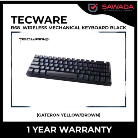 TECWARE B68 WIRELESS MECHANICAL KEYBOARD BLACK (GATERON BROWN SWITCH ...