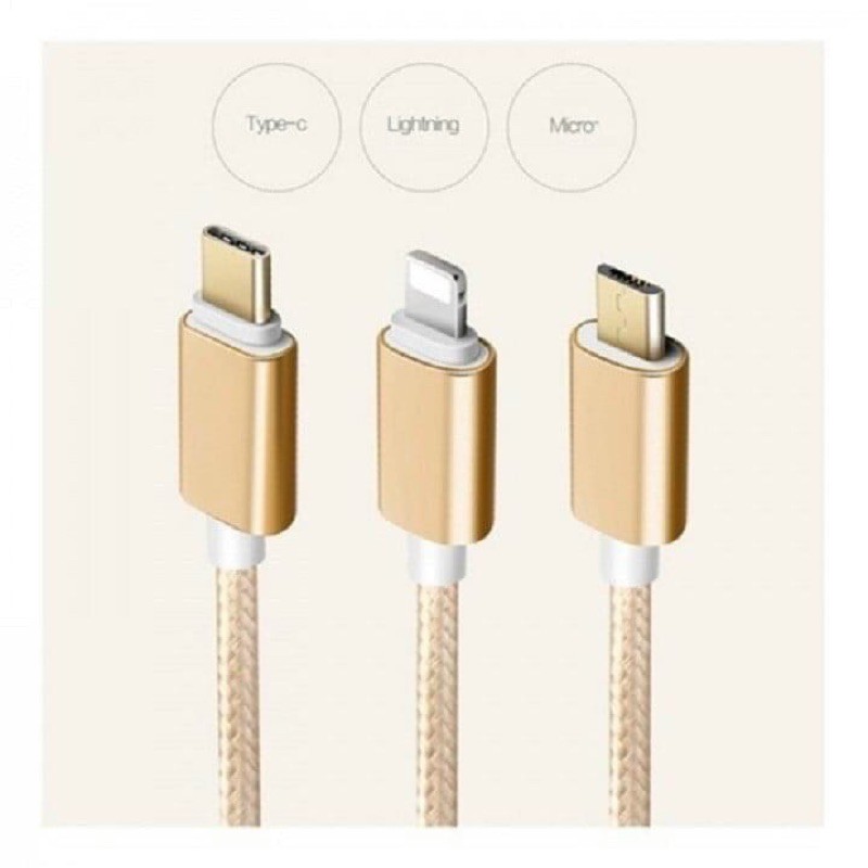 Charging cable covered with umbrella 3 ends 1m2 | Shopee Malaysia