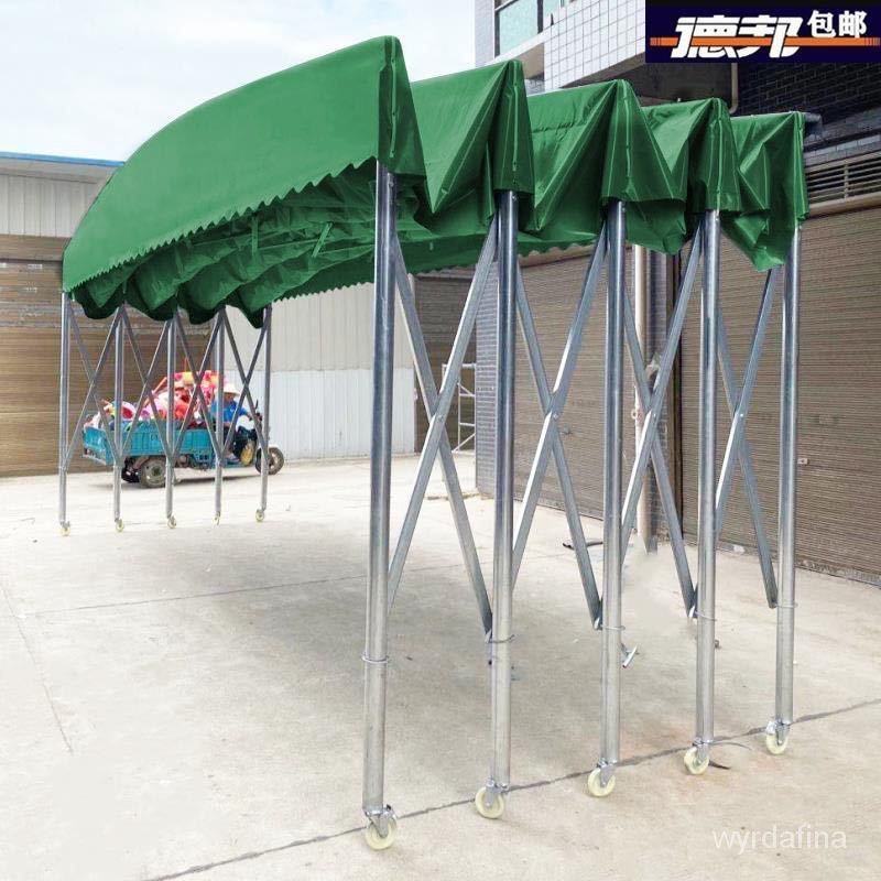 🔥S.Y★Mobile Push-Pull Outdoor Warehouse Sliding Shed Manual Active Canopy Collapsible Canopy ...