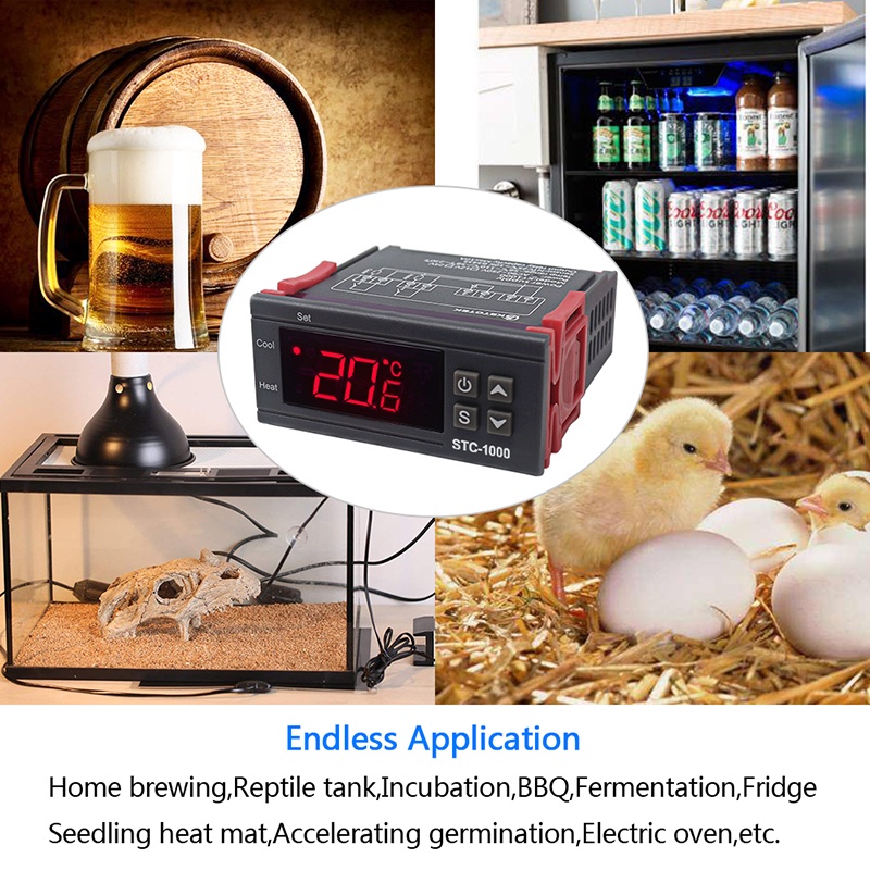 STC-1000 12V 24V 110-220V Digital Temperature Controller Thermostat Thermoregulator Incubator ...