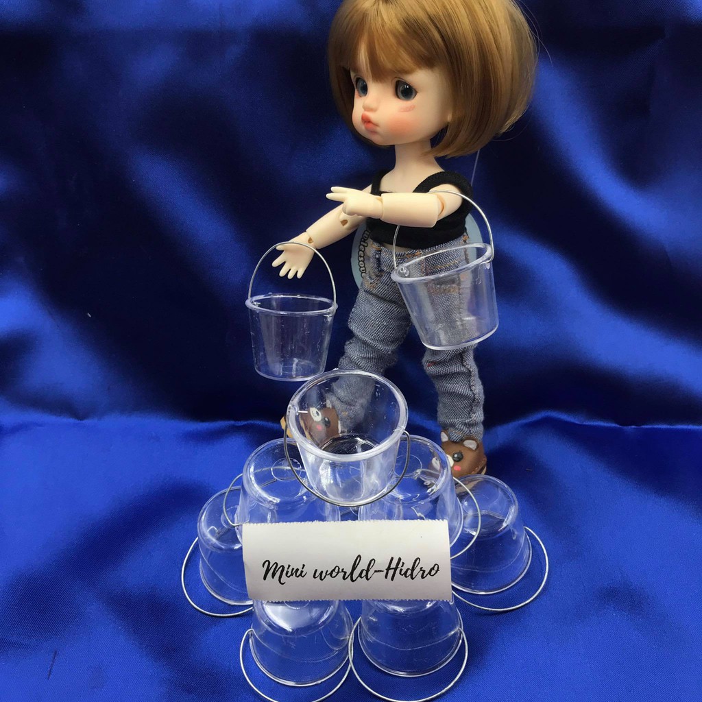Tiny mini mica plastic bucket used to decorate Barbie and BJD doll ...