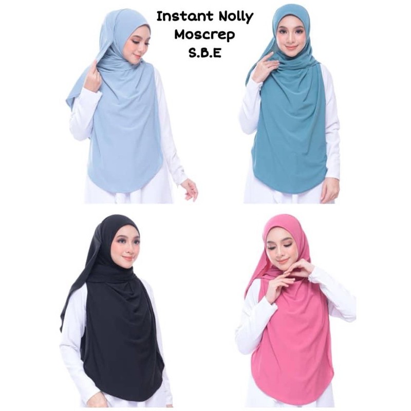 Instant Shawl Labuh Bidang 55 mosscrepe IRONLESS | Shopee Malaysia