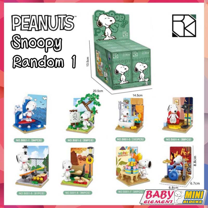 Snoopy Blind Box Random 1 Puzzle Building Blocks Tide Play Doll Desktop ...