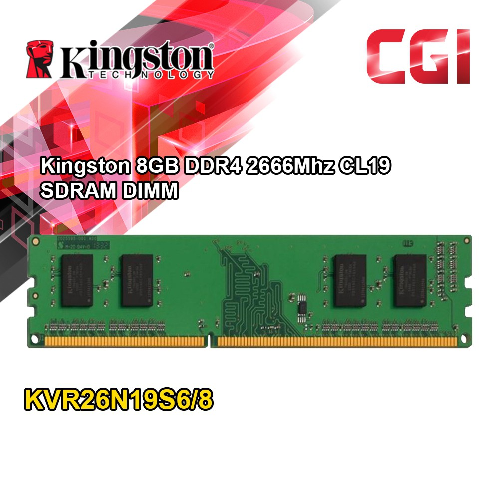 Kingston 8GB DDR4 2666Mhz Desktop Value Ram - KVR26N19S6/8 | Shopee ...