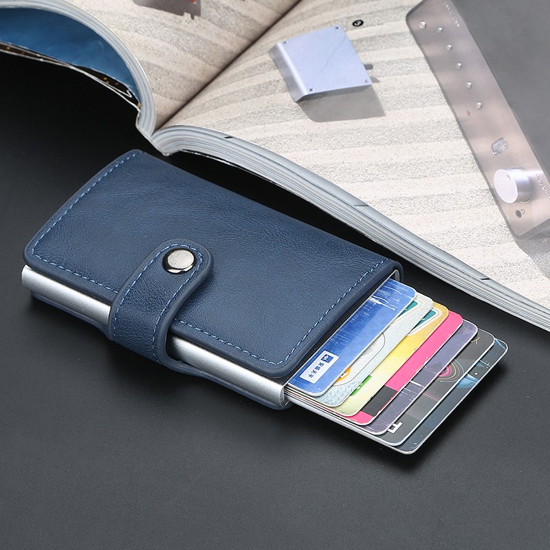 Smart RFID Blocking Wallet Anti-theft Aluminum Alloy Vintage Multi-Card ...