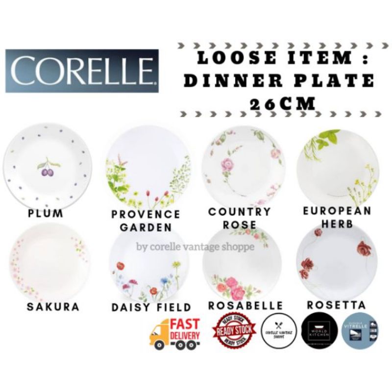 🔥BIG SALE 🔥Dinner plate Corelle 26 cm Loose 🔥 | Shopee Malaysia