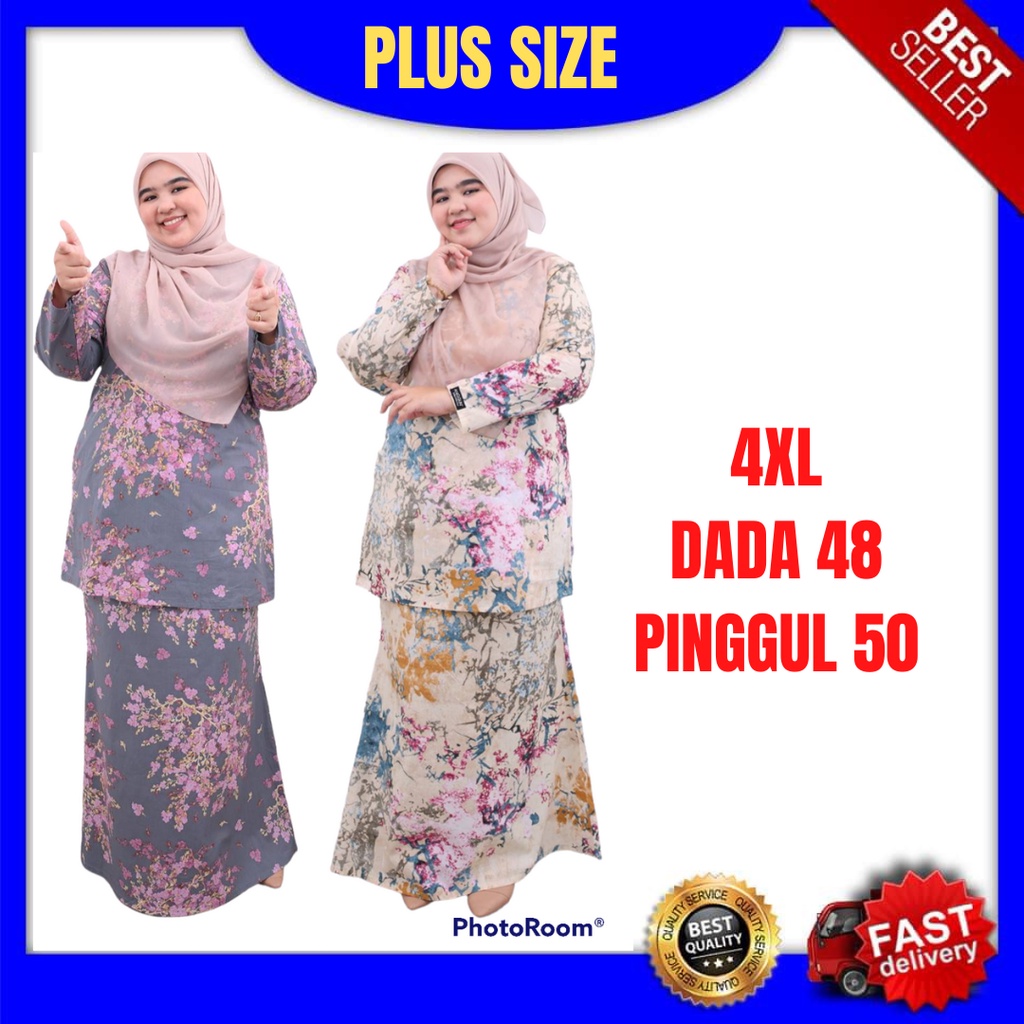 4XL PLUS SIZE KURUNG COTTON🔥 PROMOSI 🔥 MINI MODEN Ukuran DADA 48 l ...