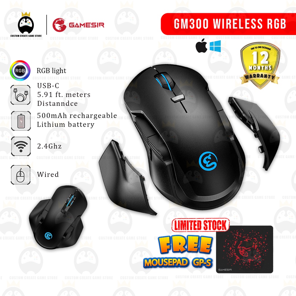 GameSir GM300 Wireless RGB Professional DPI Gaming Mouse for PC/Mac ...