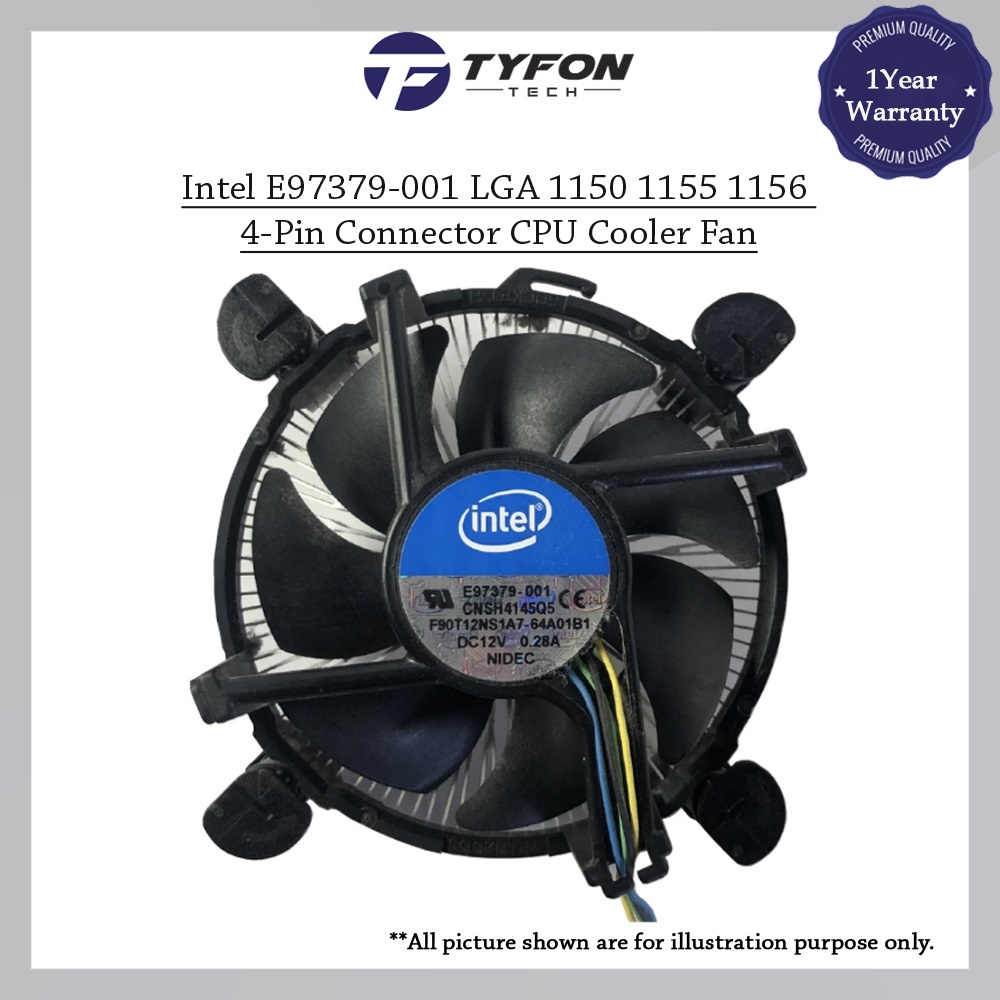 Intel E97379-001 LGA 1150 1155 1156 4-Pin Connector CPU Cooler Fan ...