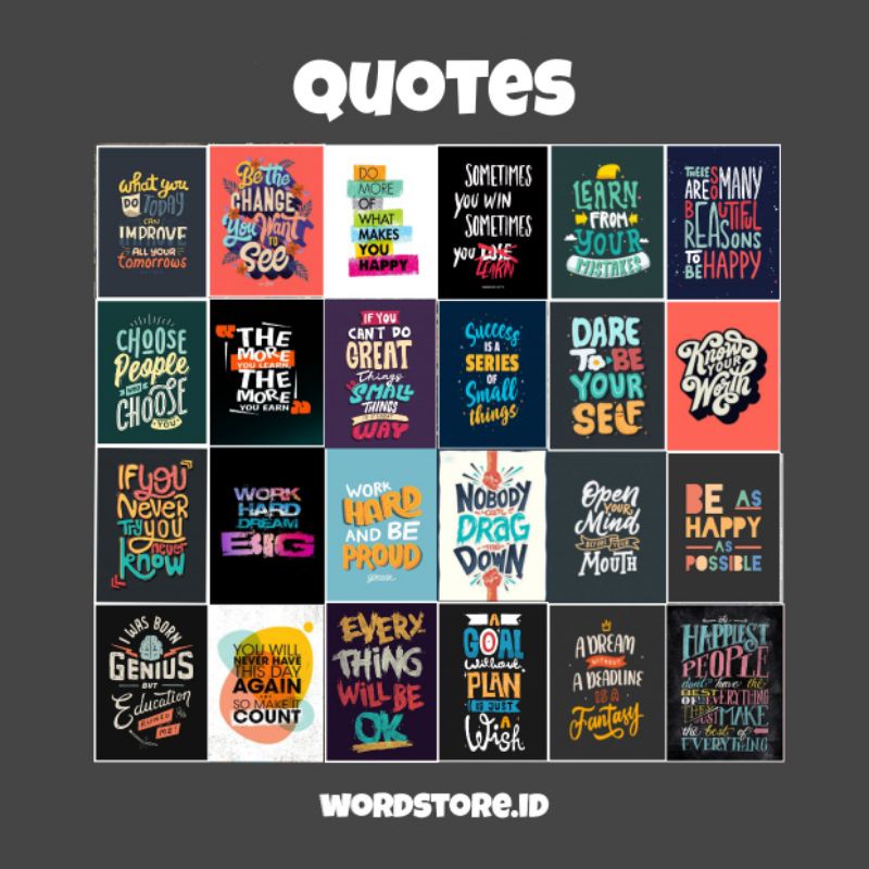 Wall Poster | Quotes Wall Poster | Wall Collage | (16PCS) | Shopee Malaysia