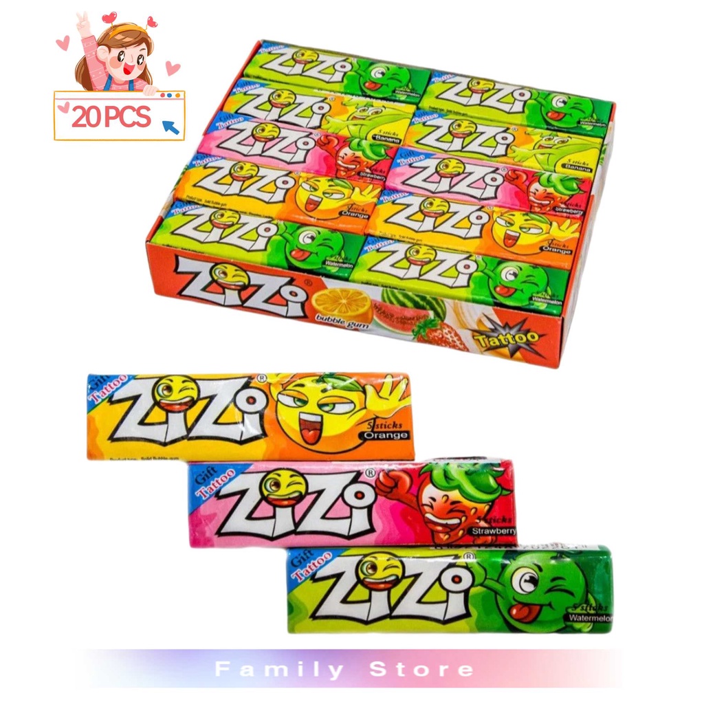 ZIZI Tattoo Bubble gum 20Pcs x 5Stick | Shopee Malaysia