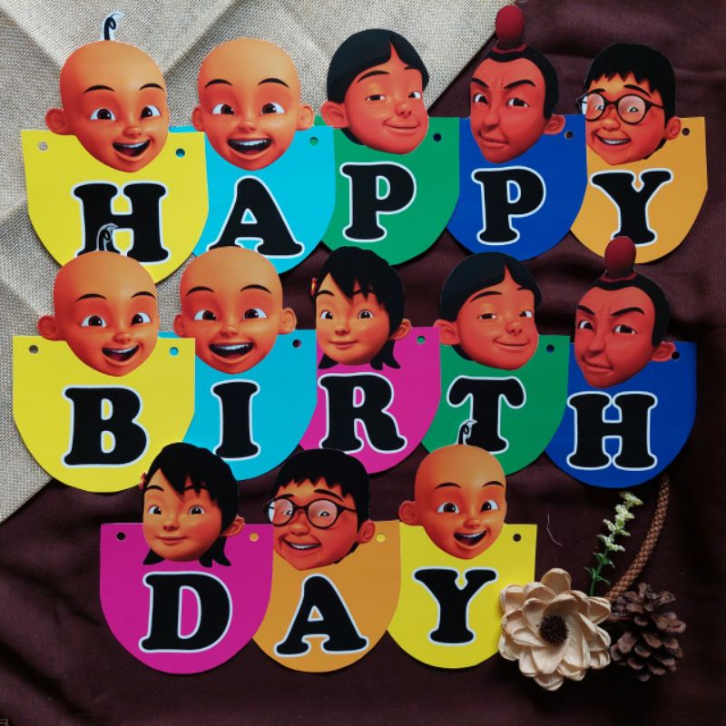 Birthday Banner/Character Buntingflag/happy birthday Buntingflag upin ...