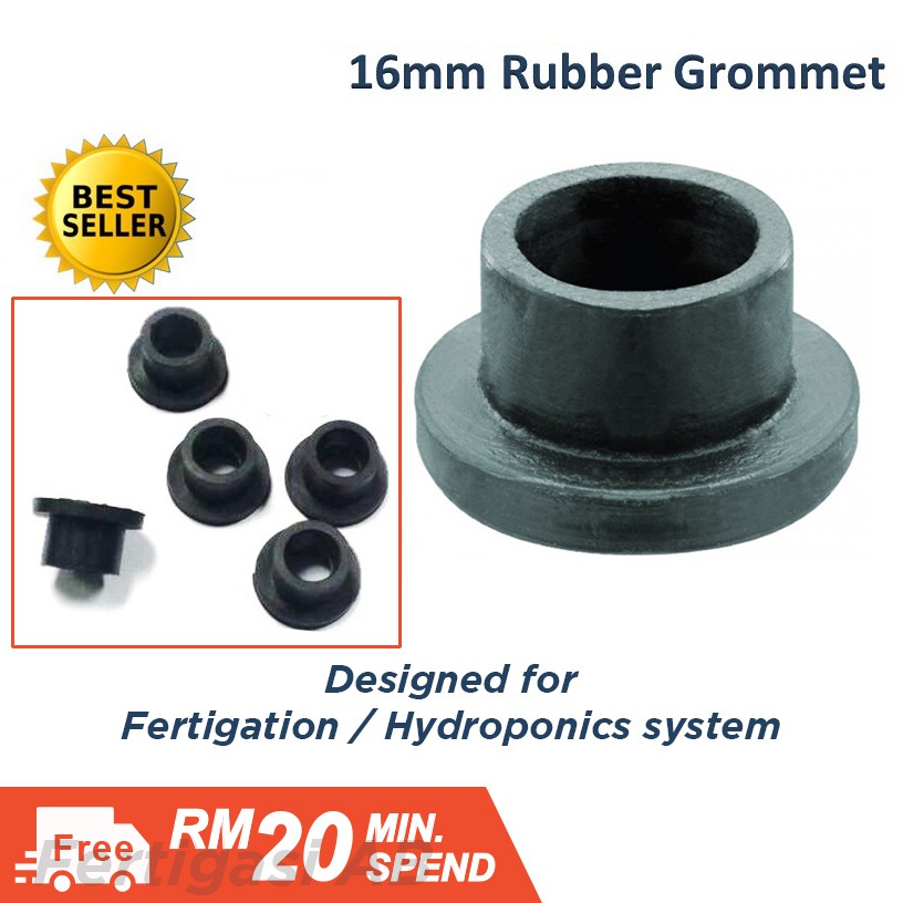 16mm Rubber Grommet for Irrigation Water Piping Fertigasi Hydroponics ...