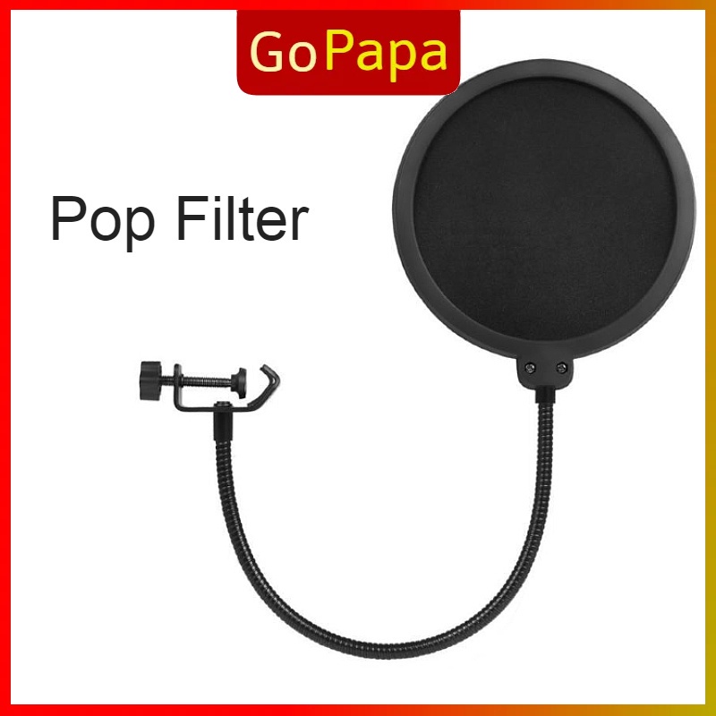 Pop Filter Double Layer Sound Shield Windscreen Puff Audio Filter ...