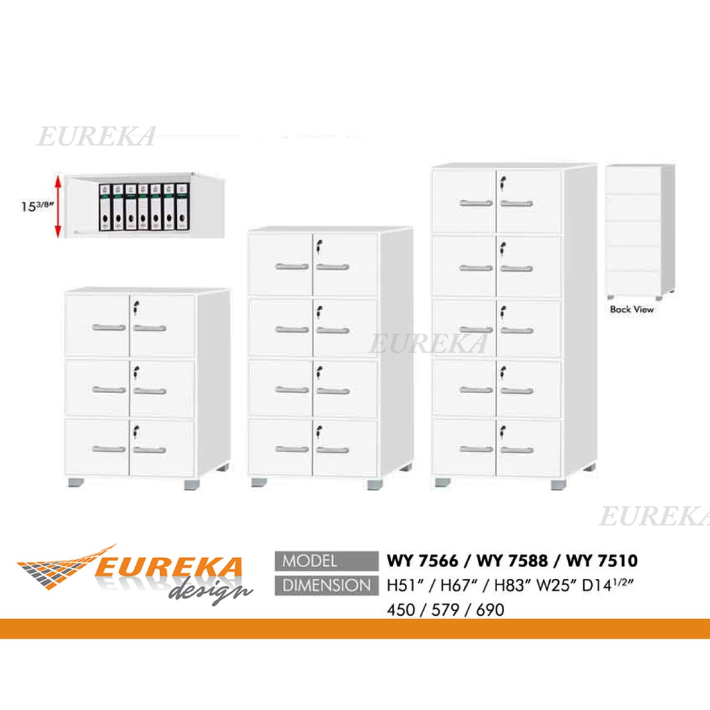 EUREKA 2ft File Shelf Storage Cabinet Locker Office Swing Door Multi ...