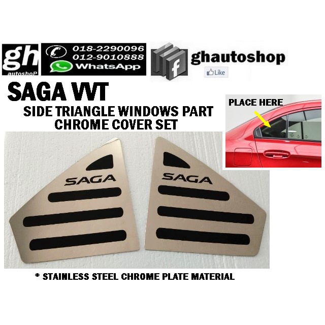 SAGA VVT / MC1 / MC2 side triangle windows part chrome cover set (2pcs ...
