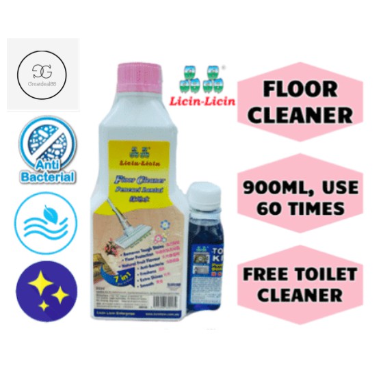 Licin Licin 7 IN 1 Floor Cleaner FREE Toilet Cleaner Antibacterial ...