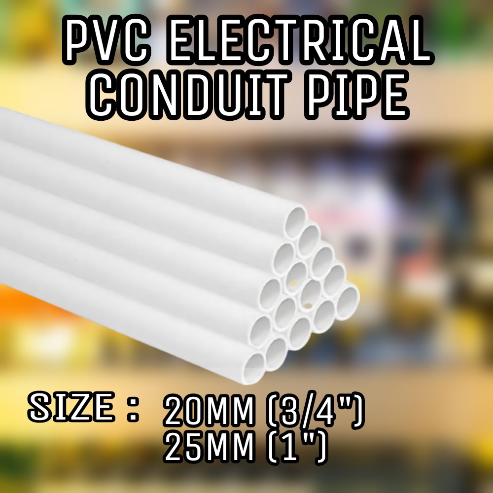 [3ft Length] 20mm (3/4") / 25mm (1") PVC ELECTRICAL CONDUIT PIPE Pipe ...