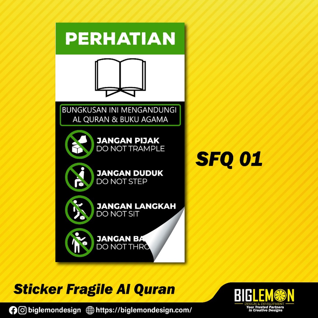 Fragile Sticker Al Quran (12pcs)/Sticker Al Quran/Sticker post Al Quran ...