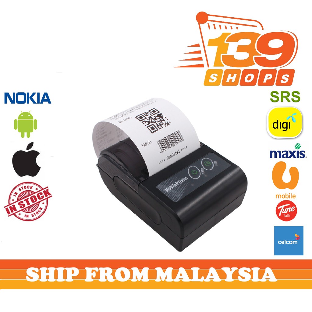 [READY] 58mm Bluetooth Thermal Receipt Printer SRS Topup Pay Bill ...