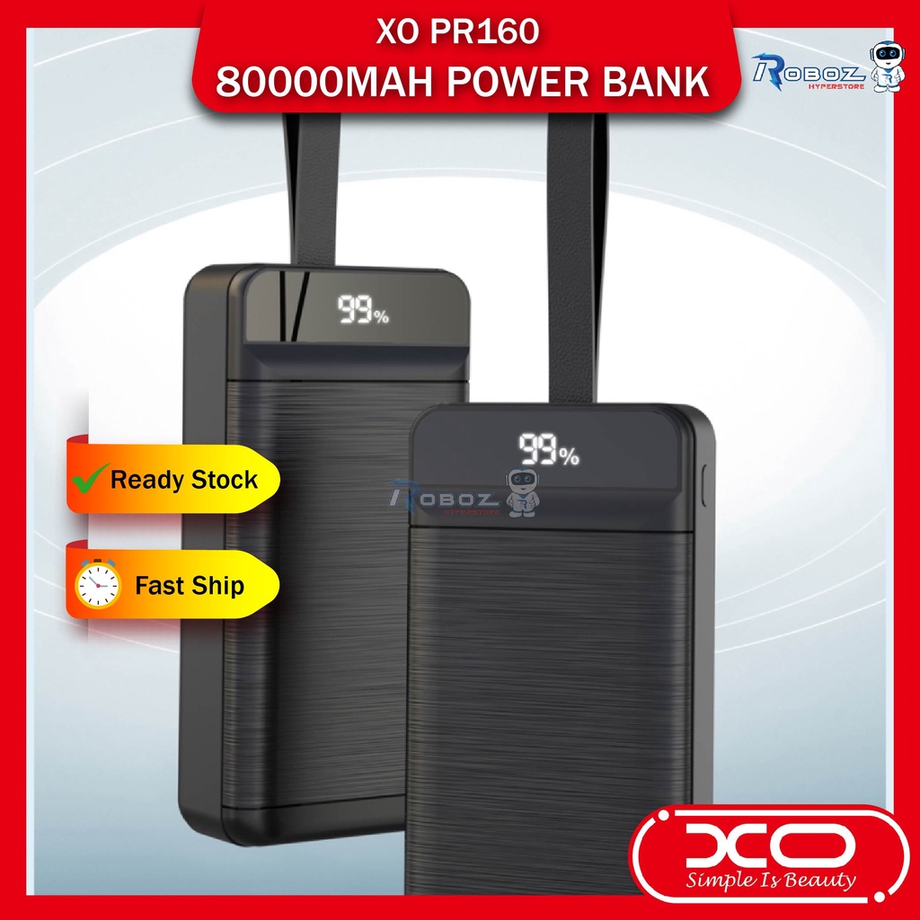 Powerbank XO Power bank RP-158 50000mAh PR-160 80000mAh QC22,5W - PD 20W | Shopee Malaysia