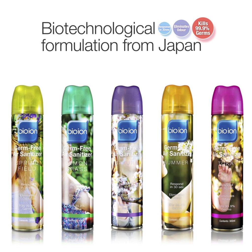Bioion Germ-Free Air Sanitizer (300ML) Sakura Summer Springfield Lemon ...