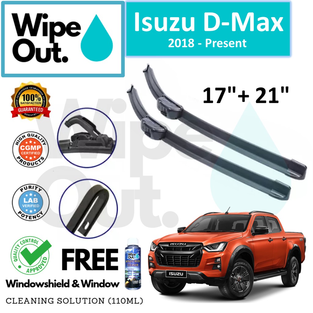 ISUZU D-Max / DMax 2018 - Present WipeOut NANODRY-Tech SILICONE Wiper Blade (Front Set) | Shopee ...