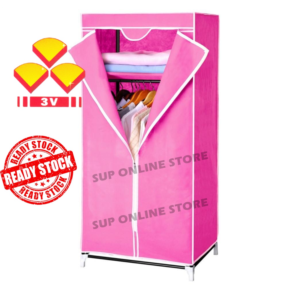 2B Plastic Cabinet Wardrobe With Zip/ Almari Pakaian Plastic/ Almari ...