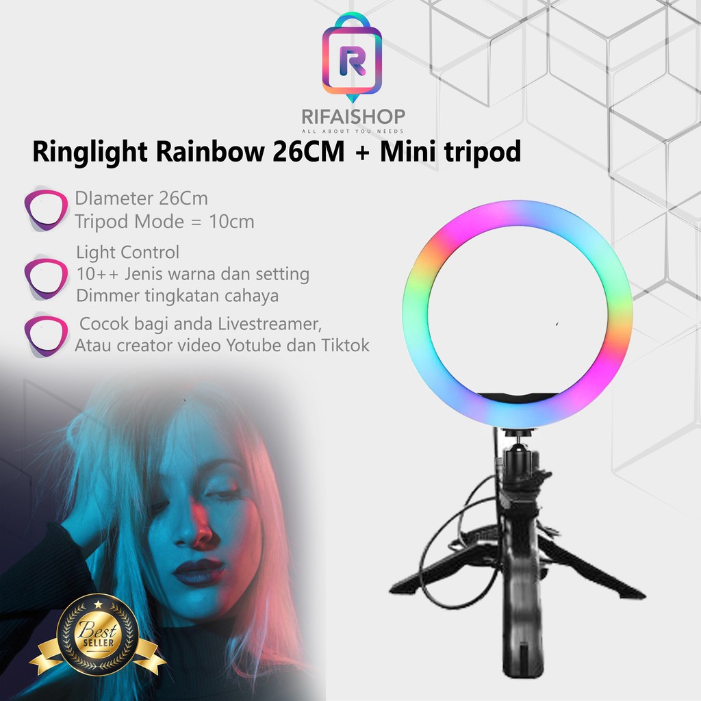 Ringlight Rainbow Ring Light Rgb Tiktok Youtuber | Shopee Malaysia