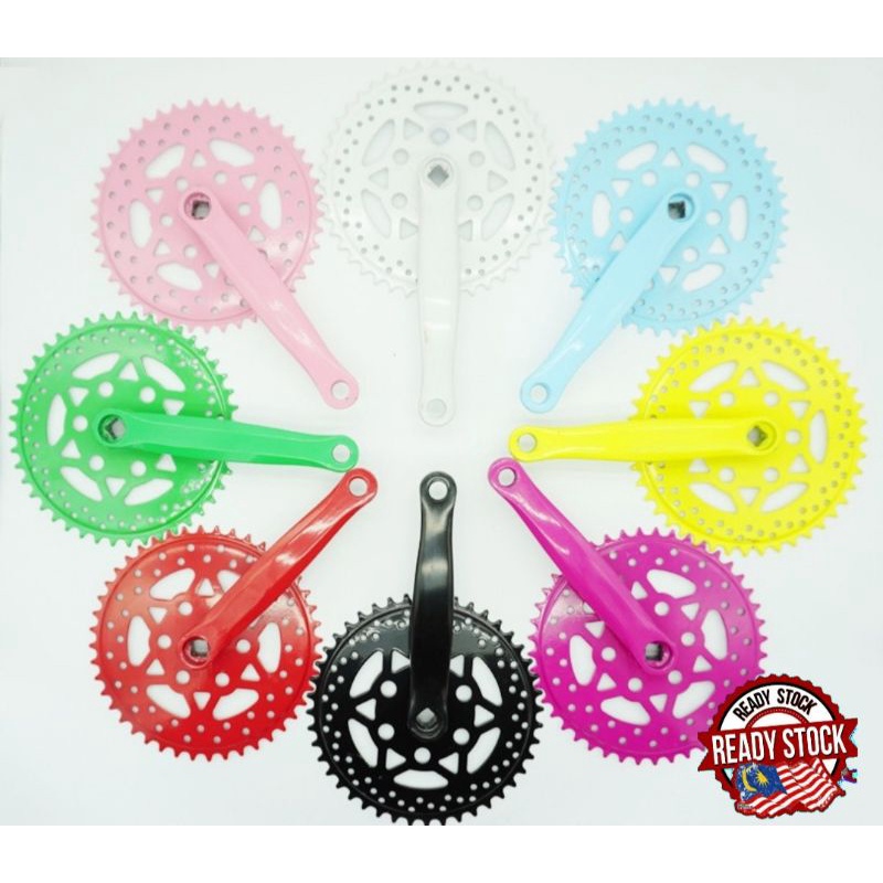 Bicycle Crank Set Fixie 44T Steel Basikal Single Speed Crank For Fixie ...