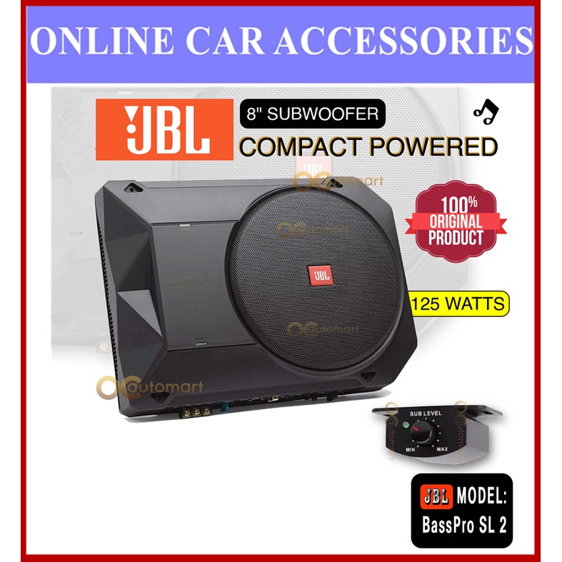JBL BassPro SL2 8" Compact Powered Car Subwoofer Underseat woofer ...