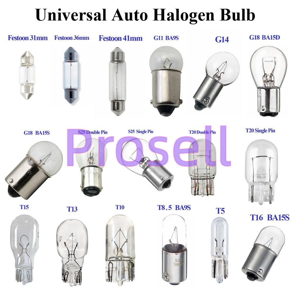 Kaier Car Halogen 12v Bulb T5 / T8.5 / T10 / T15 / G18 / 1141 / 1016 / T20 / T20 AMBER / ROOM ...