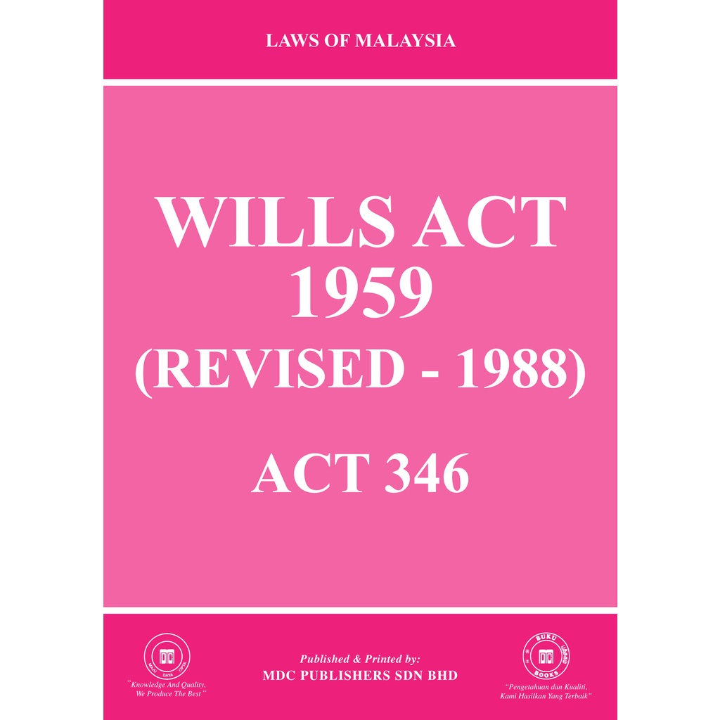 Wills Act 1959 (Revised - 1988) | Shopee Malaysia