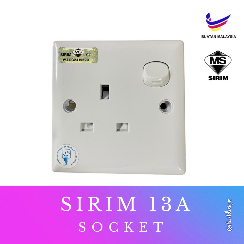 13A Single Switch Socket 13A Switch lampu Electric Socket 13A Socket ...