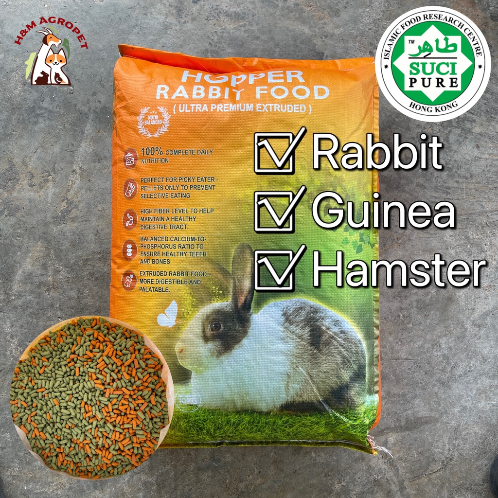 10KG HOPPER Rabbit / Hamster and Guinea Pig Food Makanan Arnab Premium ...