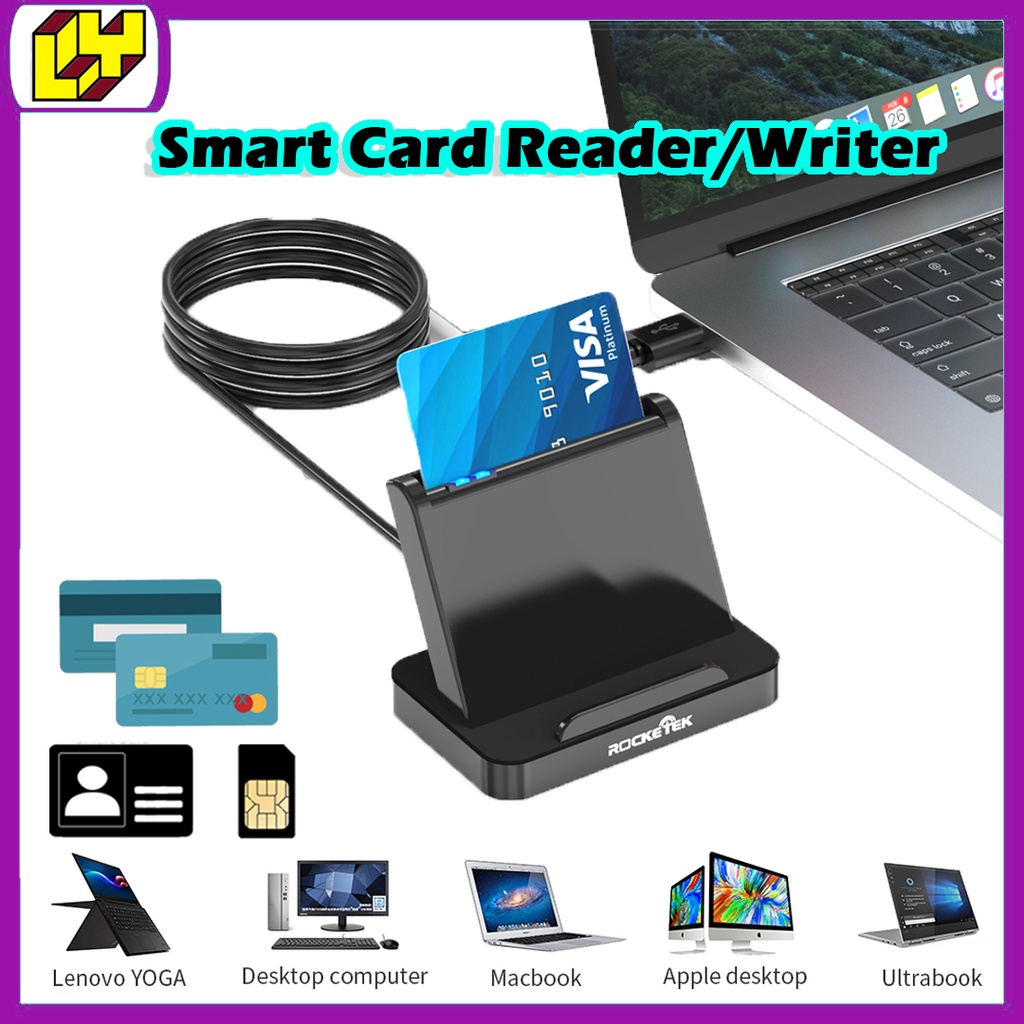 Rocketek USB EMV Contactless IC Card Reader Smart Chip Card Reader Writer/ USB Smart Card Reader ...