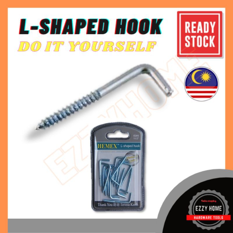 Innovative product L type shaped screw hook Hanging Hook Screw L Shape ...