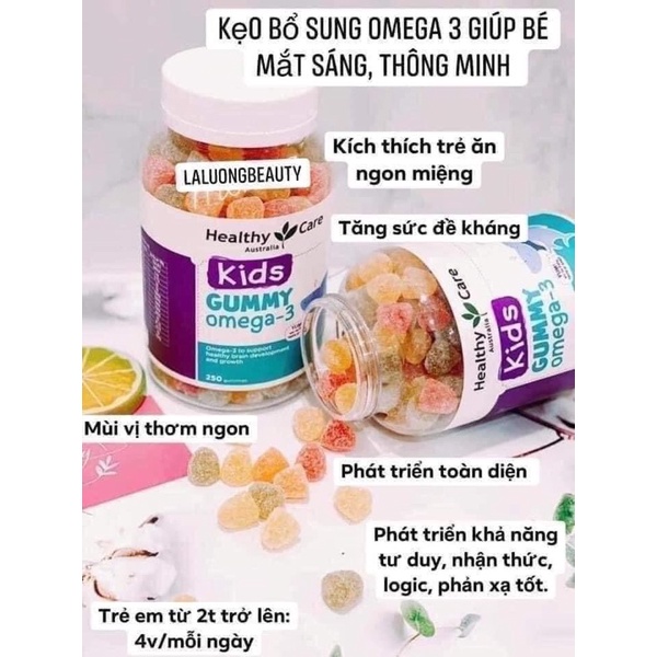 Omega 3 HEALTHY CARE GUM Candy For Children From 2 Years Old | Shopee ...
