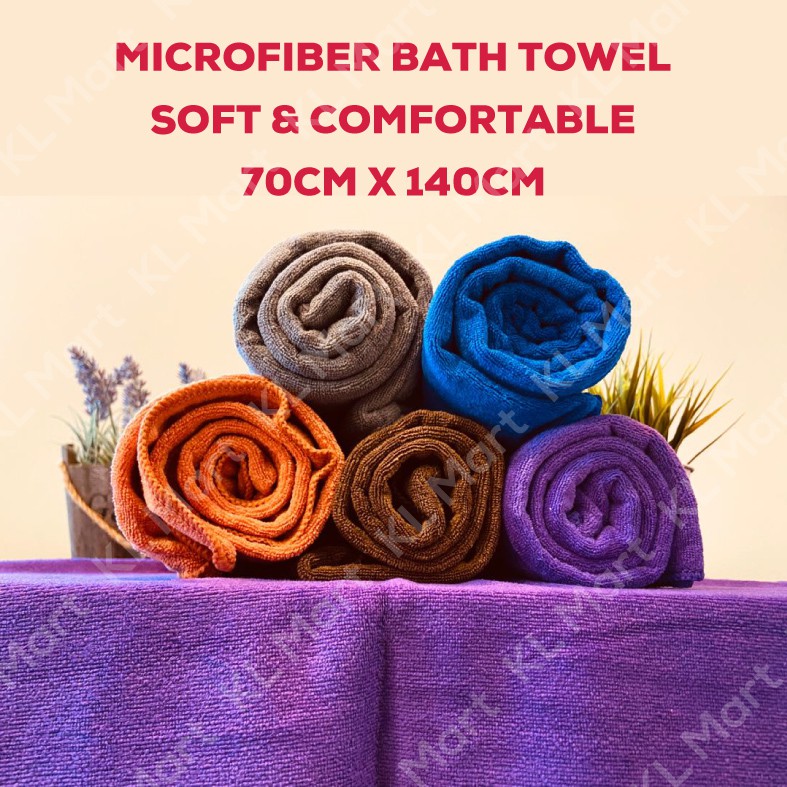 Microfiber Bath Towel Tuala Mandi Super Water Absorbent Serap Air (70cm ...
