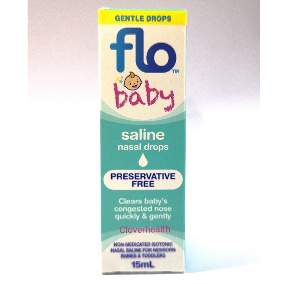 Flo Baby Saline Nasal Drops / Spray 15ml / Flo Saline Plus Nasal Spray ...