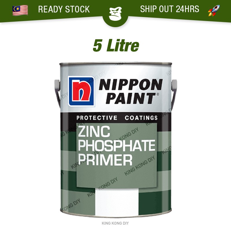 🔥READY STOCK🔥 5L NIPPON PAINT Zinc Phosphate Primer Grey Green Iron ...