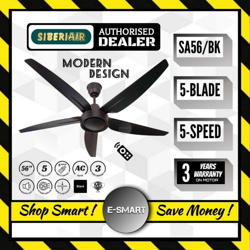 DEKA KRONOS F5P CEILING FAN WITH REMOTE CONTROL (BLACK) GUN METAL KIPAS ...