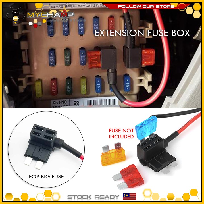 Big Fuse Extension Box 1Pcs Car Fuse Tap Holder Quick Joint Cable Add ...