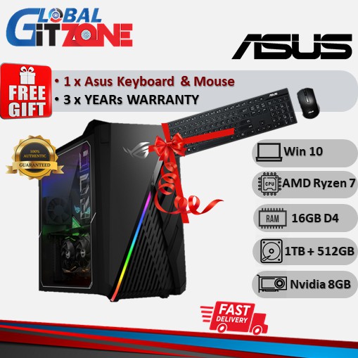 Asus ROG Strix GA15 G15DH-MY007T Gaming Desktop PC ( Ryzen 7 3800X ...