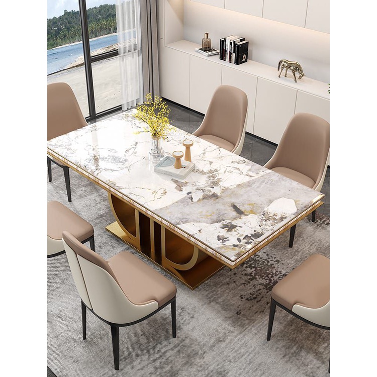[PRE ORDER] DIOR Dining Table Luxury Nordic Stainless Steel Slate ...