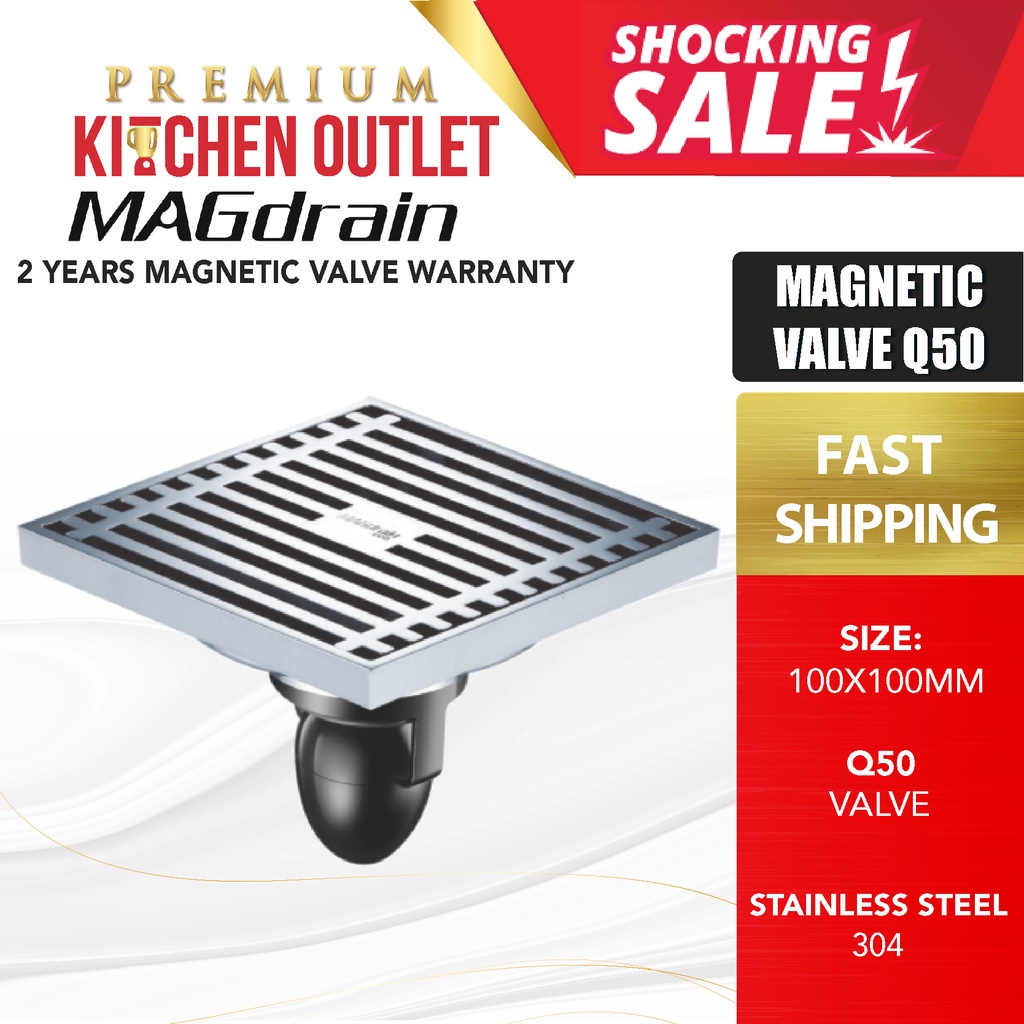 Magdrain Signature Floor Drain | Stainless Steel Floor Drain | MDF01Q50 ...