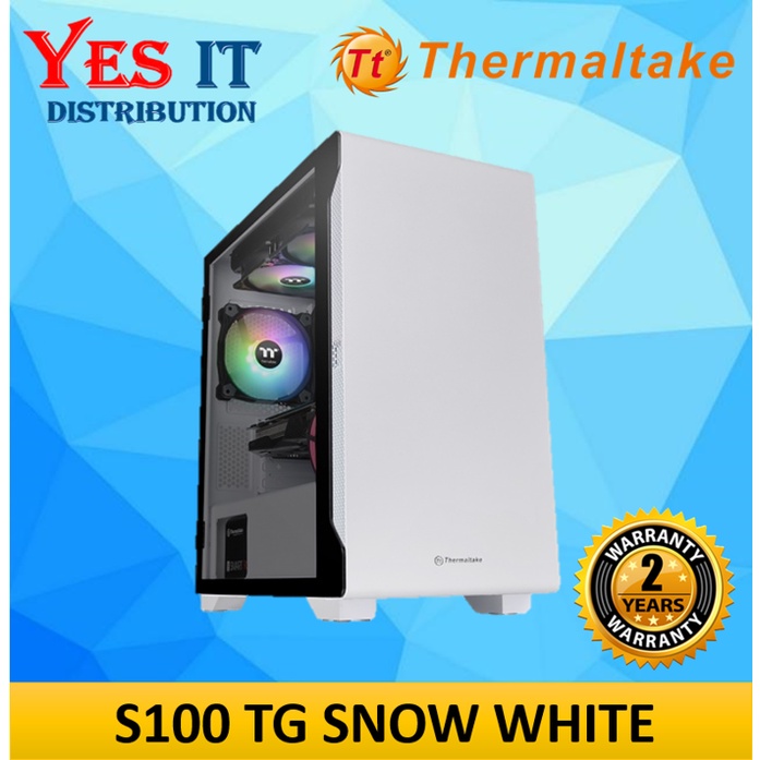 Thermaltake S100 mAtx Desktop Casing Tempered Glass Snow Edition With ...