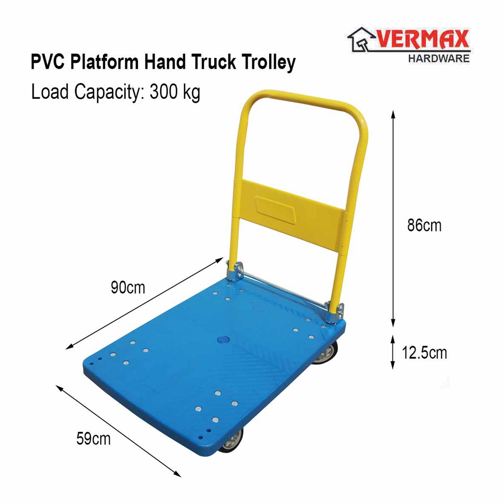 [ORIGINAL BLUE LION] PVC Platform Hand Truck Trolley Foldable Yellow ...