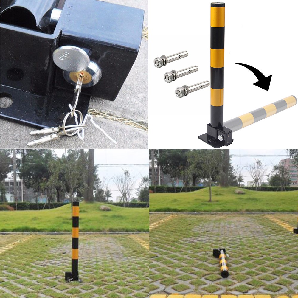 New Folding Parking Lock Parking Post Fold Down Post Barrier Steel ...